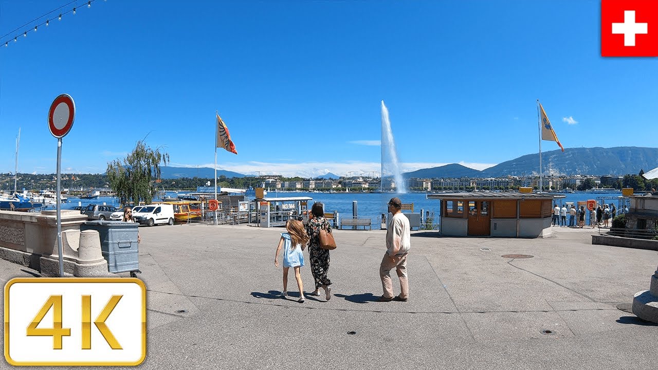 Lake walk in Geneva, Switzerland | Summer 2021【4K】Canton de Genève ...