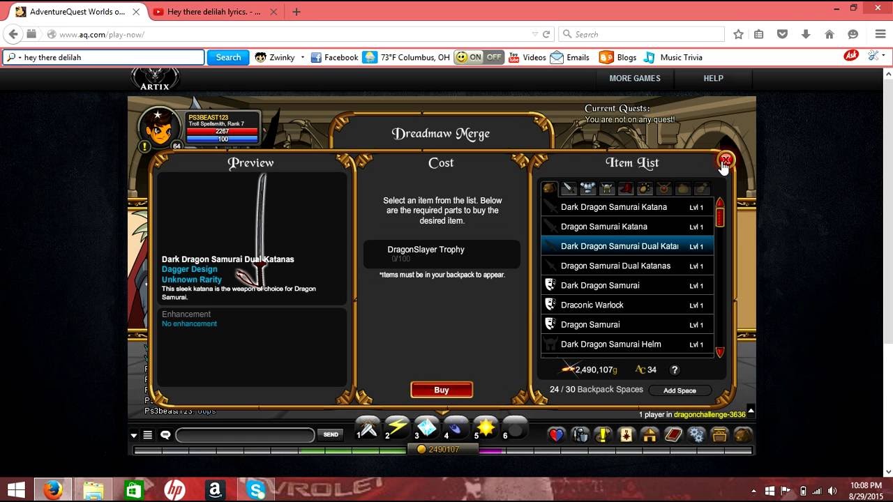 aqw awesome daggers - YouTube