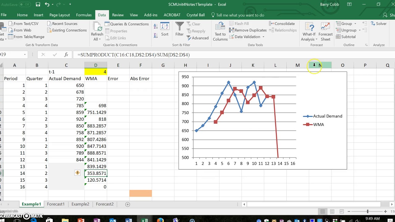 Weighted Moving Average Example YouTube Weighted Moving Average Example YouTube