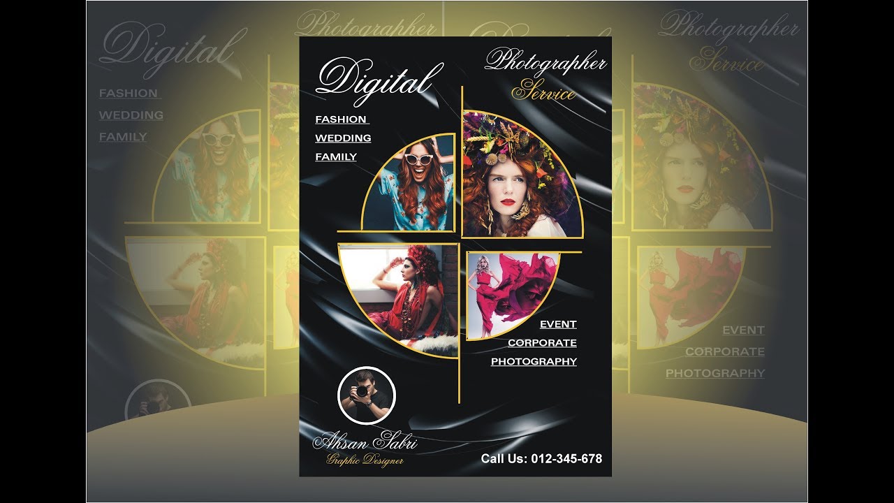 photography flyer template design (coreldraw tutorial) - YouTube
