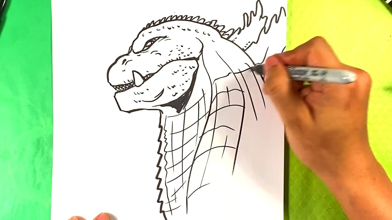 How to Draw GODZILLA SINGULAR POINT Face - YouTube