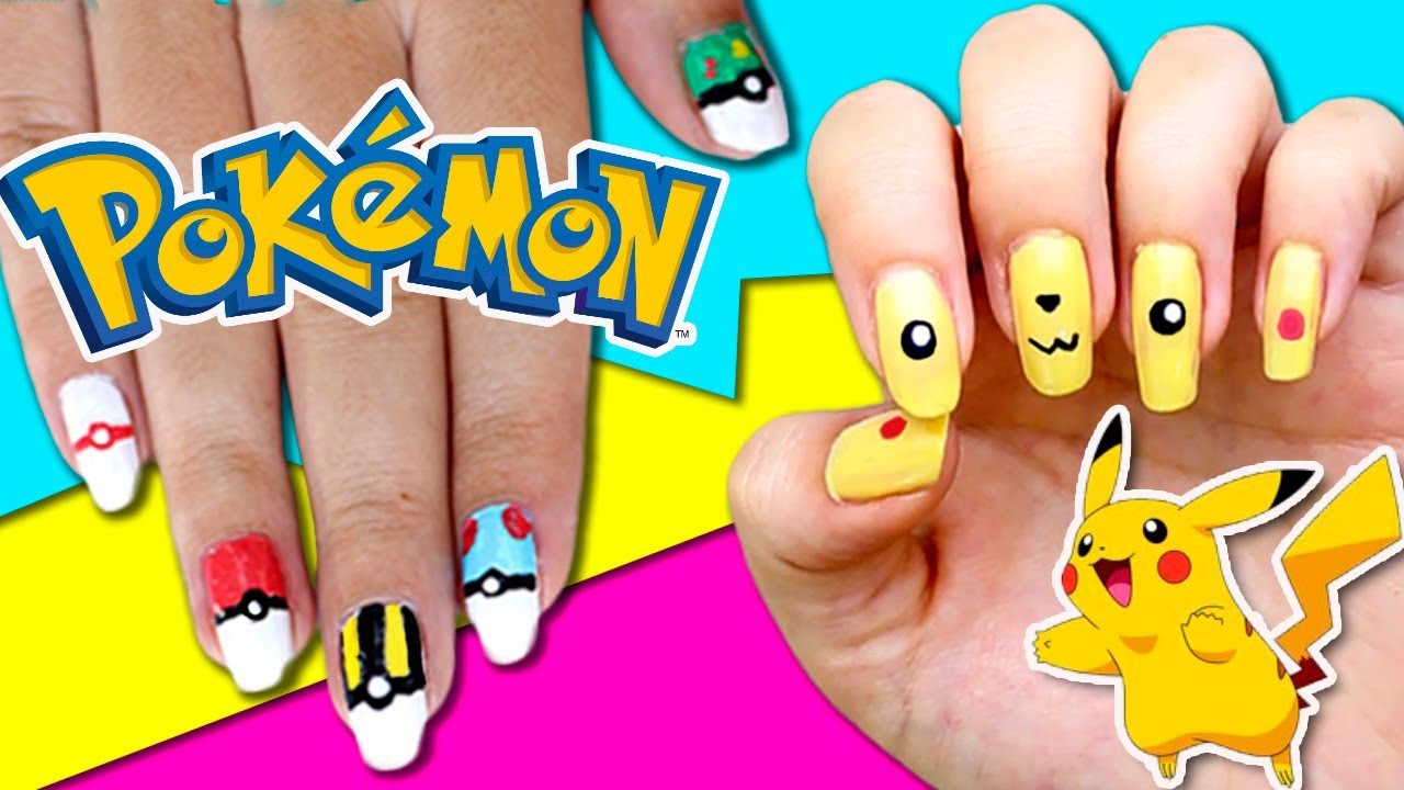 Pokémon GO NAIL ART * Pikachu & POKÉBALLS fait main - YouTube