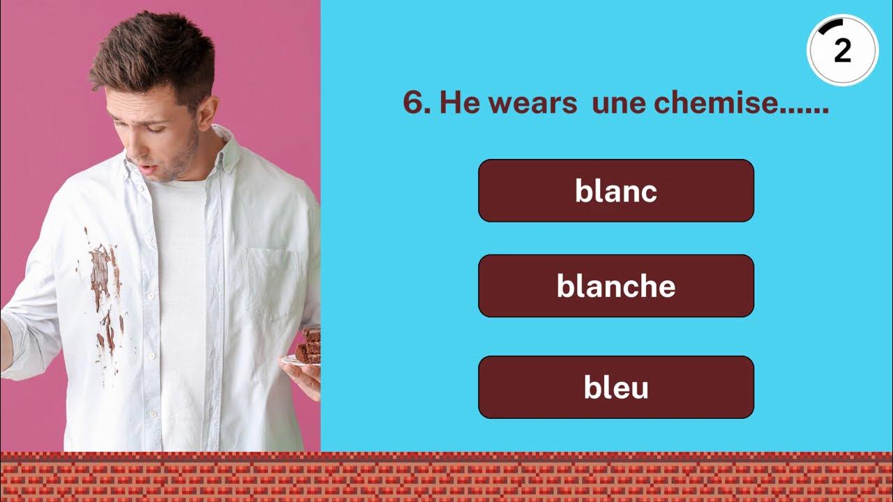 les Adjectifs. French adjective quiz for English speaker - YouTube