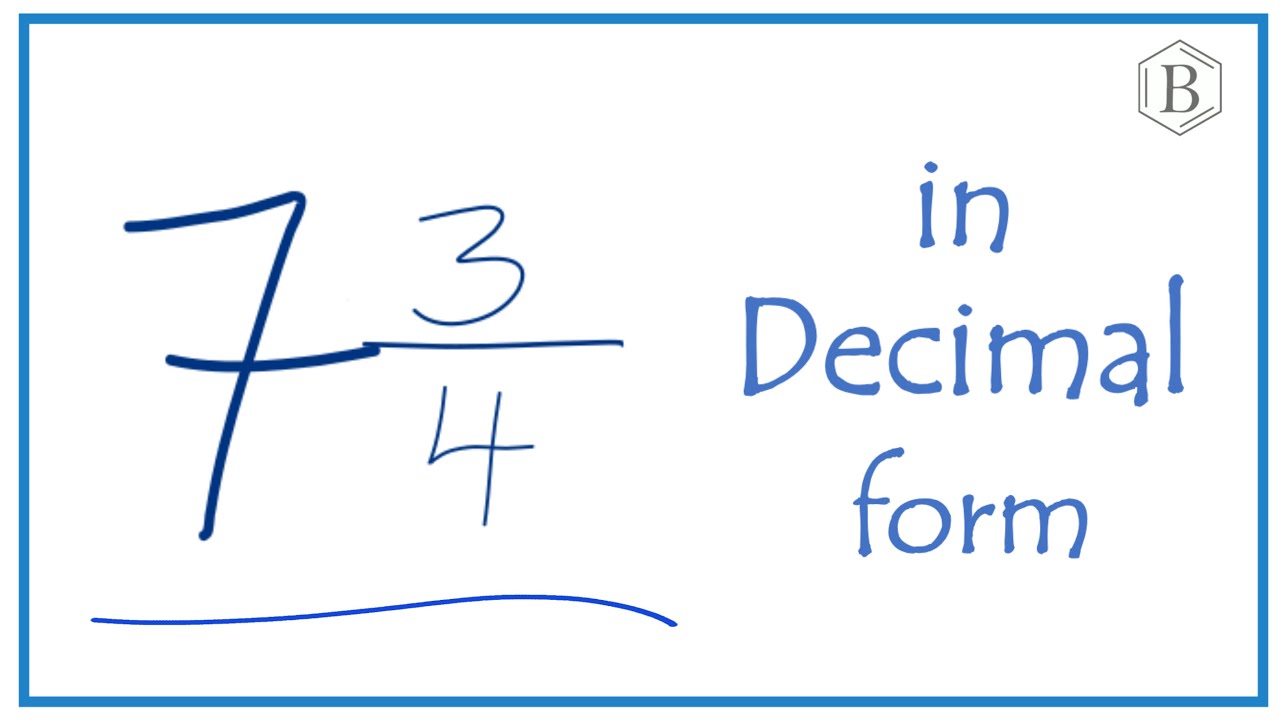 7 3 4 As A Decimal Seven And Three Quarters YouTube 7 3 4 As A Decimal Seven And Three Quarters YouTube
