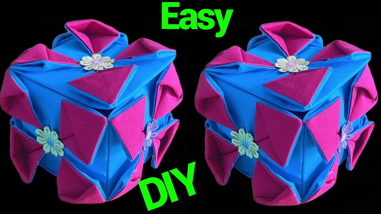How To Sew A Beautiful Gift Box From Fabric/Multi Sewing Techniques/DIY ...