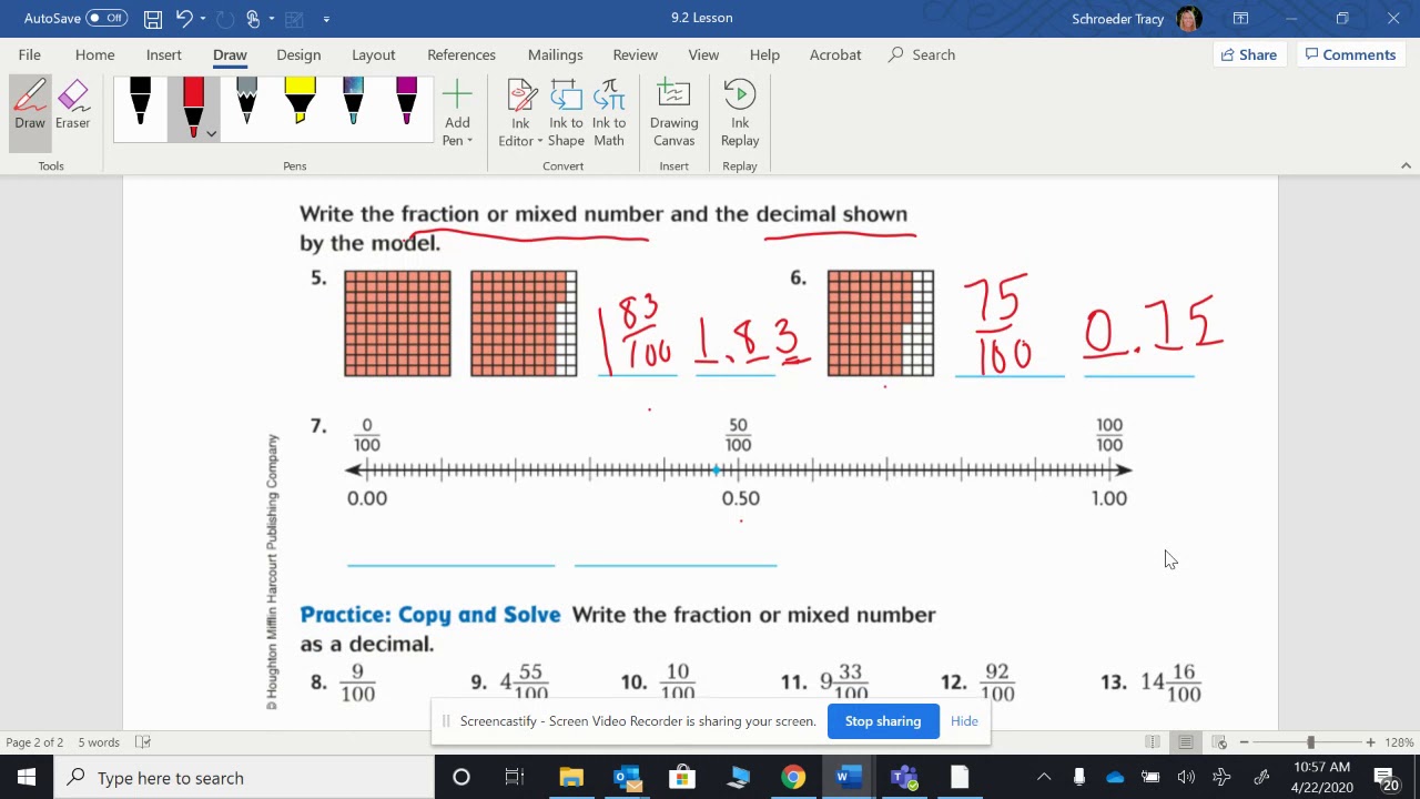 9.2 Lesson (Hundredths) - YouTube
