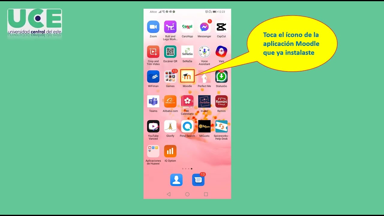 Como descargar e ingresar a la aplicación moodle de UCE - YouTube