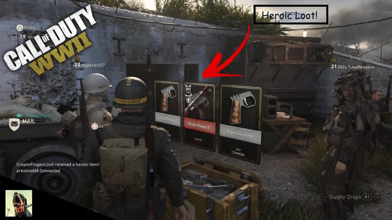 Heroic Loot Drop!!! (COD:WWII Multiplayer | Gameplay Clip) - YouTube