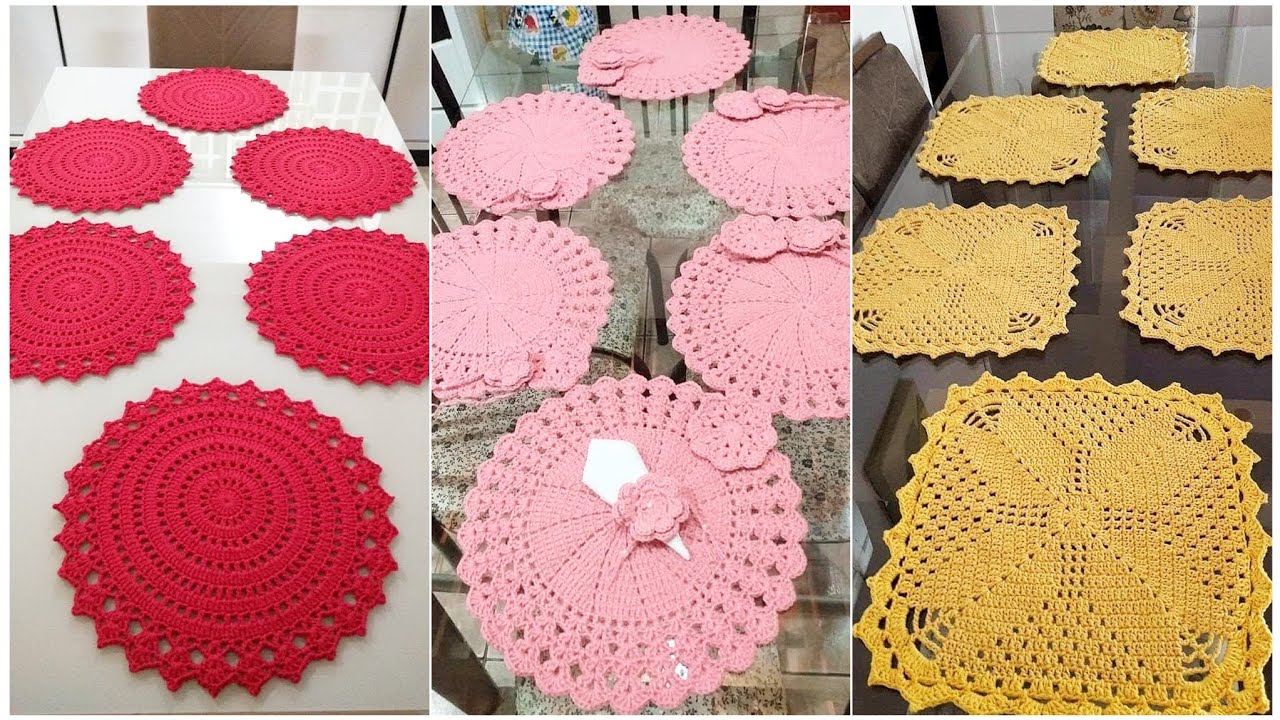 New Latest Crochet dinner tablecoasters Beautiful Crochet tablemats ...