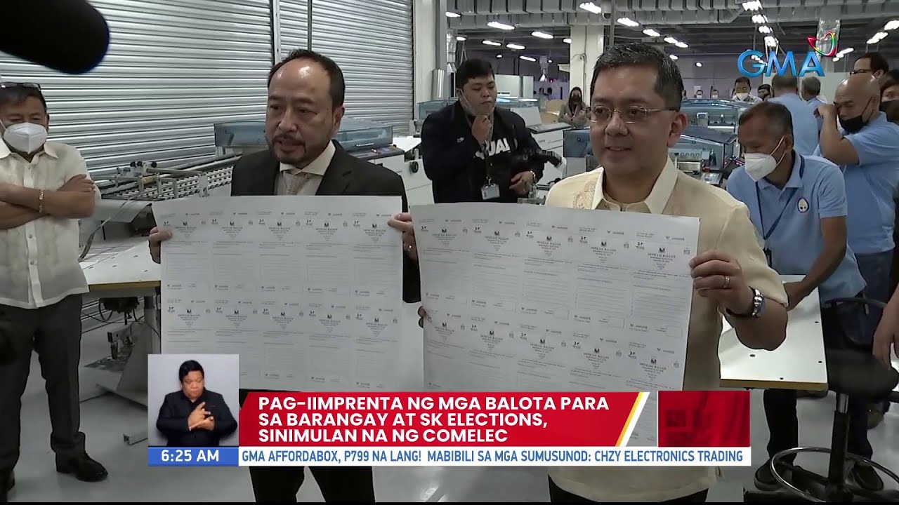 Pag-iimprenta ng mga balota para sa BSKE, sinimulan na ng COMELEC | UB ...