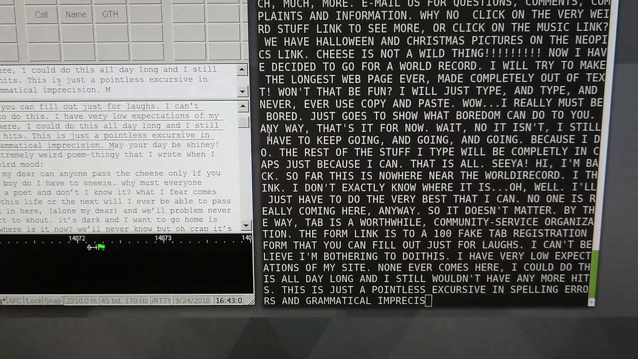 My mini RTTY decoder connected to a terminal - YouTube