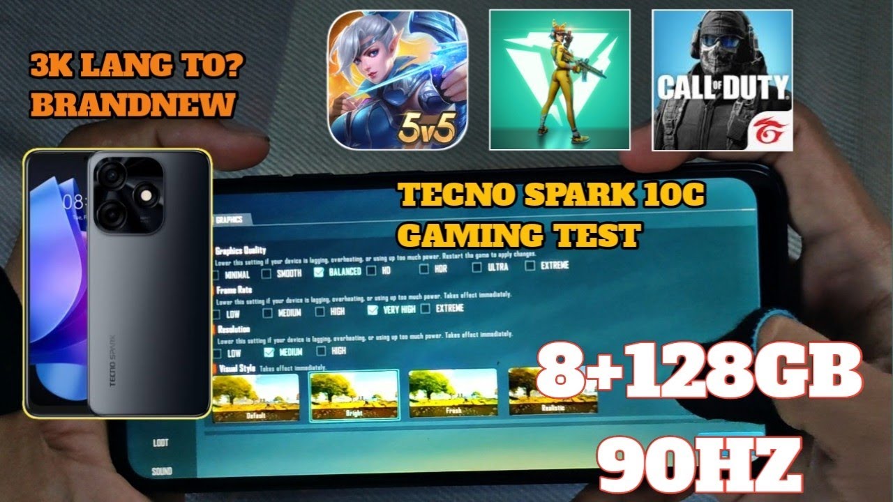 TECNO SPARK 10C GAMING TEST ( 3K KO LANG NABILI TO? ) 90HZ 4+4/128GB ...