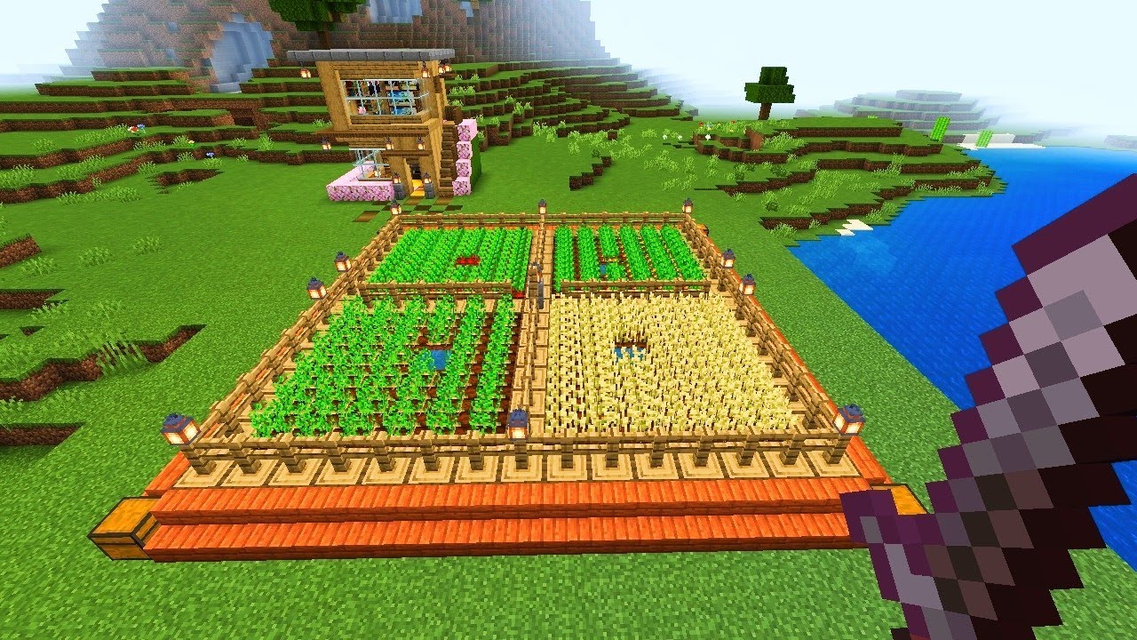 Minecraft Easy Food Farm Tutorial 🌾 | Automatic Survival Farm for ...