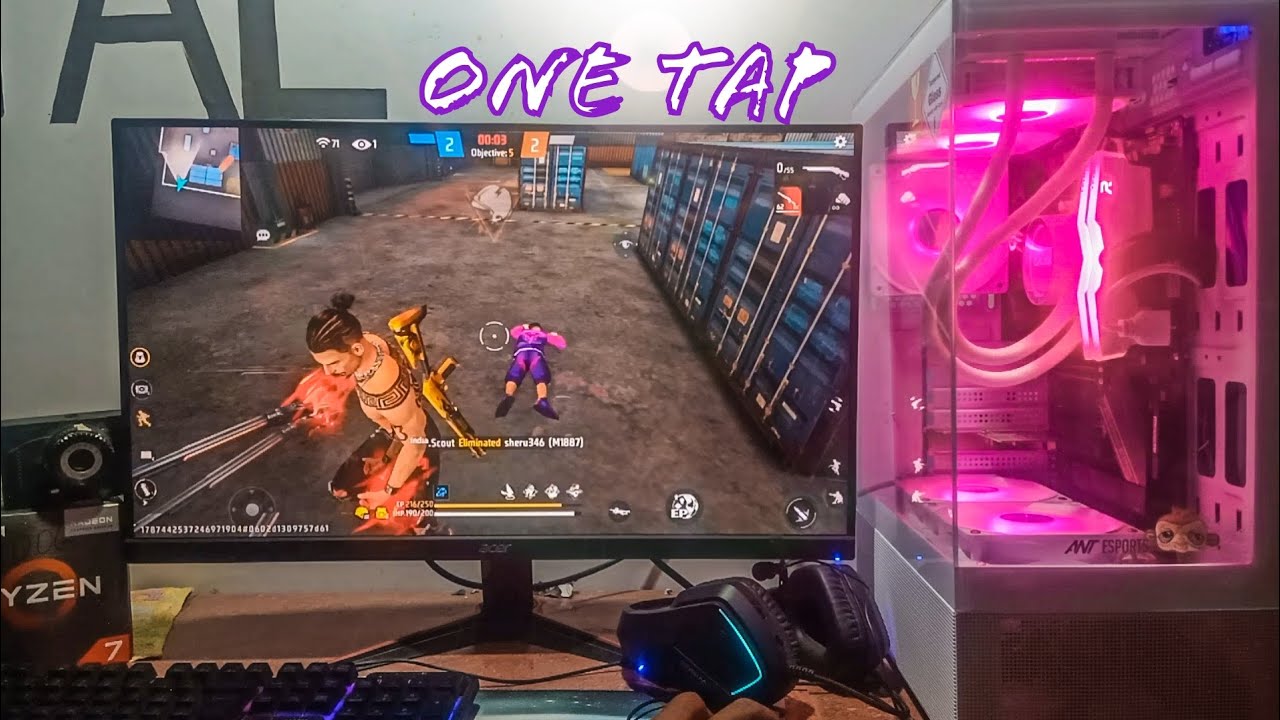 One Tap 🤪 Gaming Pc Player 180 fps without Graphics Card #handcam ...
