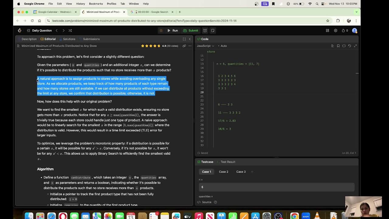 2064. Minimized Maximum of Products Distributed to Any Store #dailyChallenge - YouTube