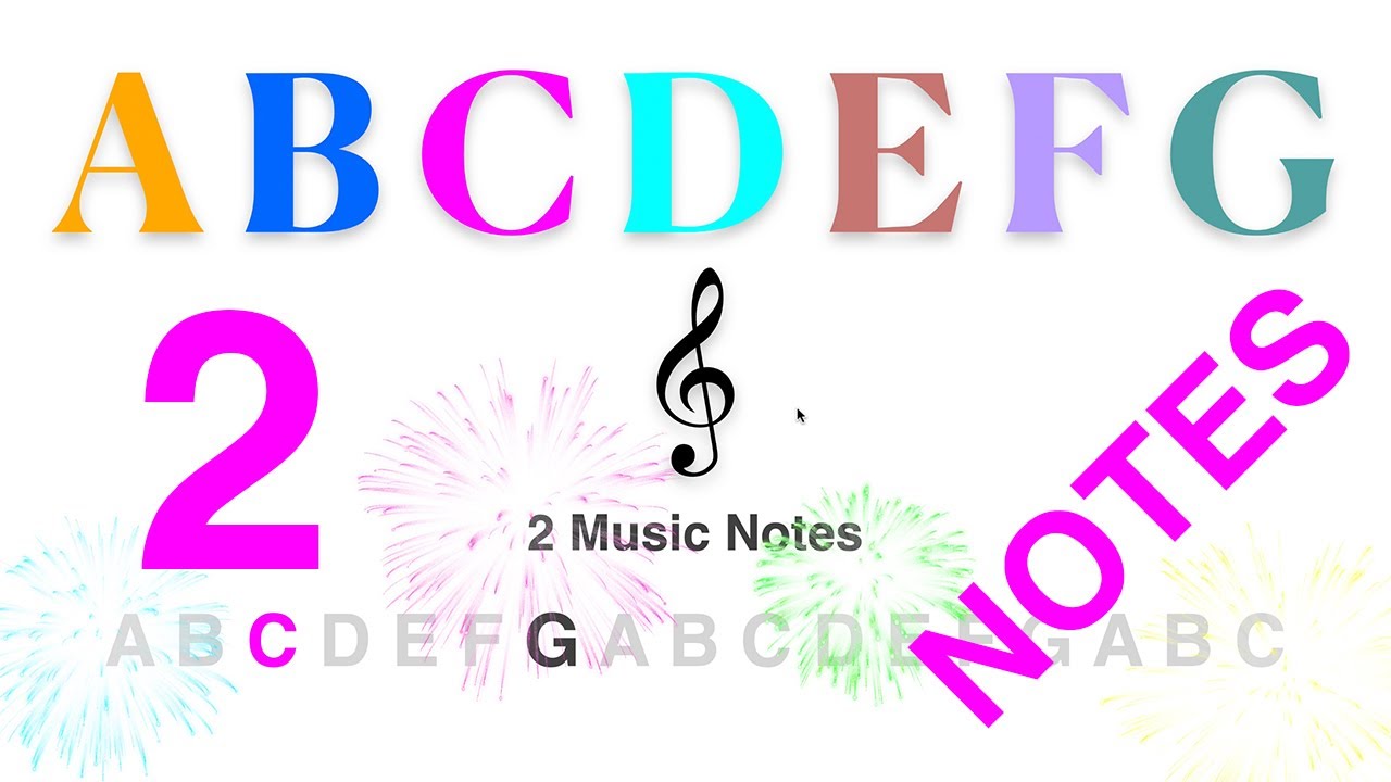 How To Read Music Notes In Treble Clef A B C D E F G 2 Notes G