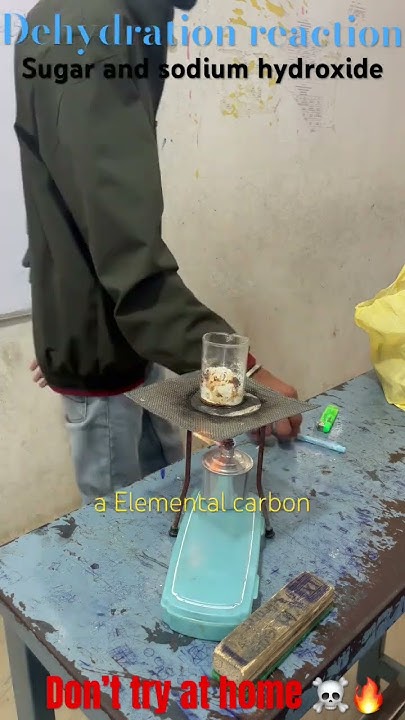Dehydration reaction ☠️🔥 # dehydration reaction #chemicalreaction #experiment - YouTube
