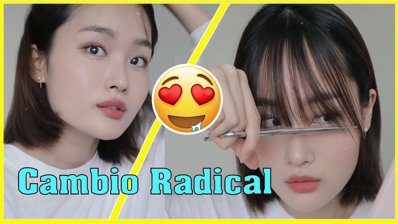😍 COMO CORTAR el FLEQUILLO correctamente estilo COREANO para MUJER😘 ...