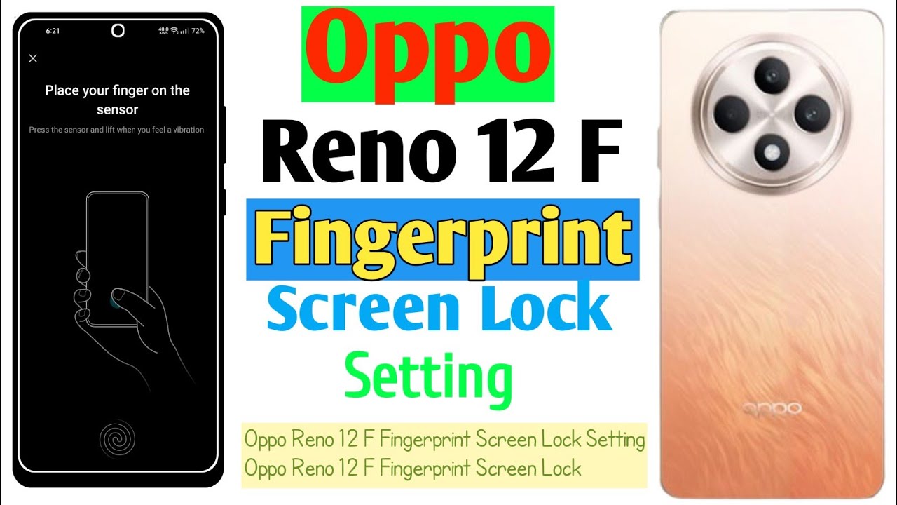 How To Oppo Reno 12 F Fingerprint Screen Lock Setting/Oppo Reno 12 F ...