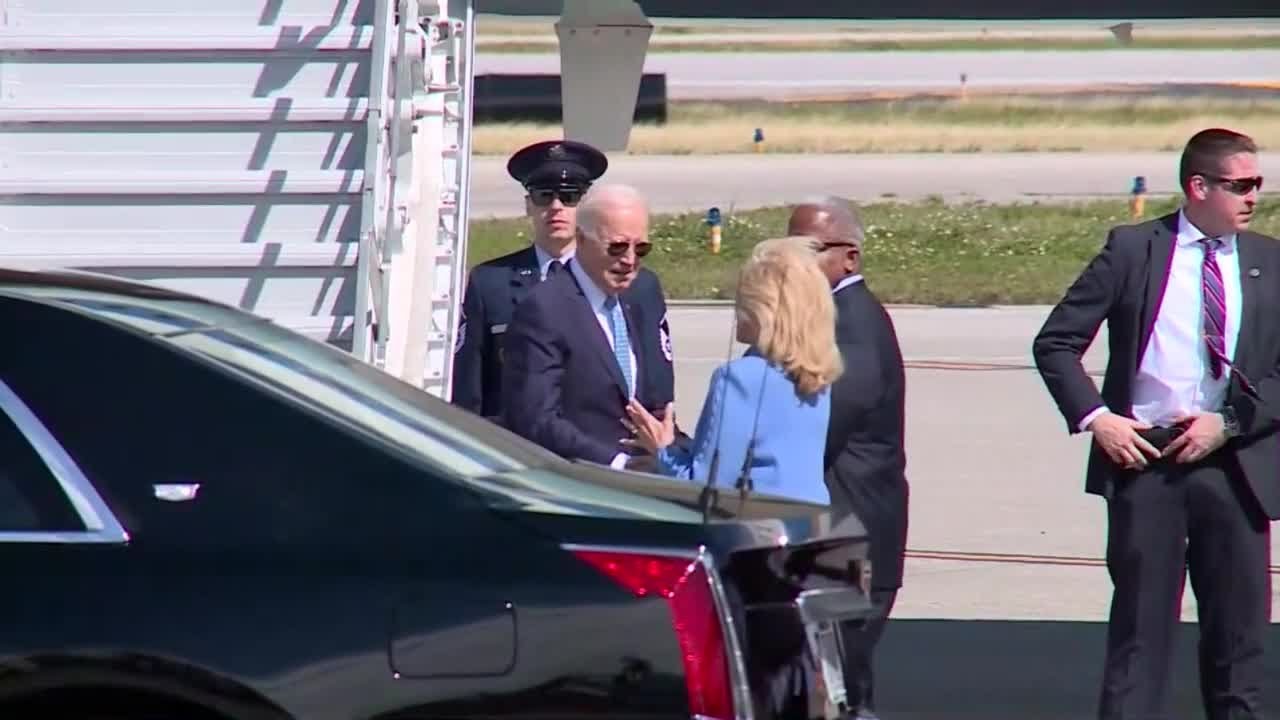 President Joe Biden arrives at Palm Beach International Airport - YouTube