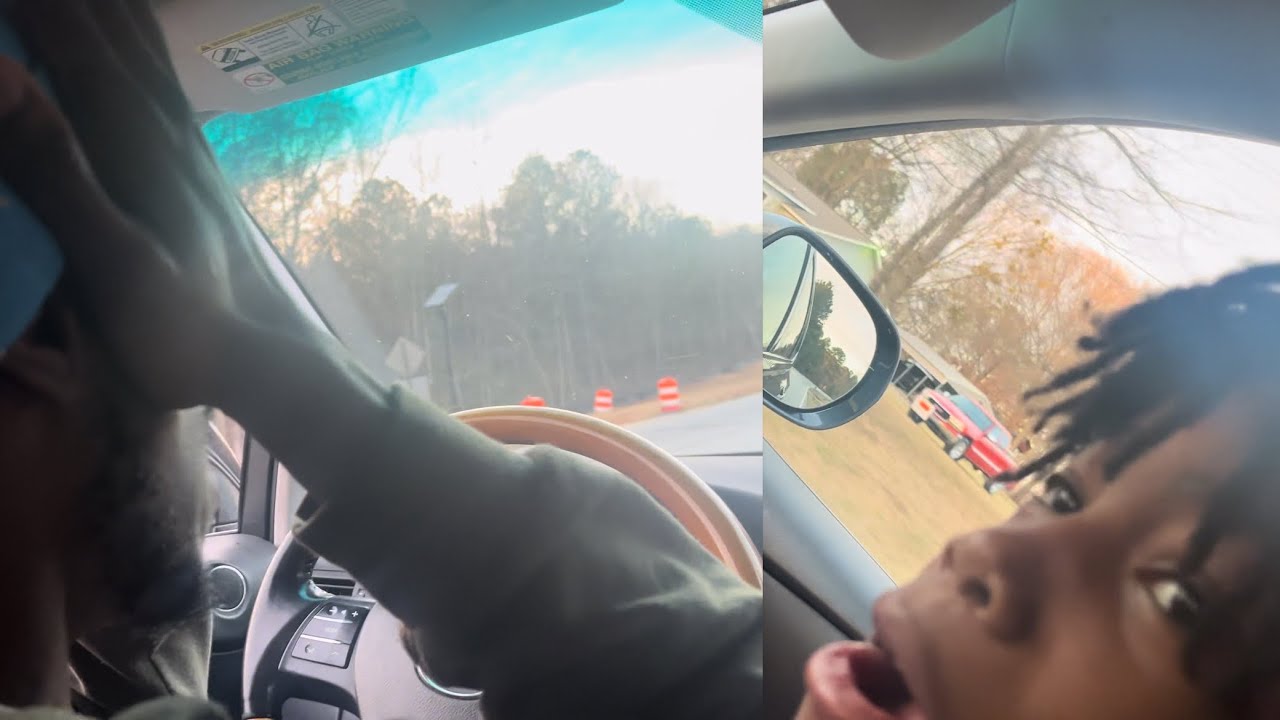 Covering My Eyes While Driving Prank! Baby Brother Screamed And Cried ...
