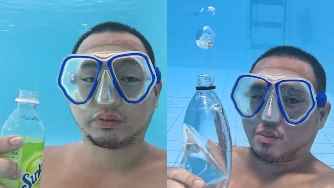 (UNCUT) Sunkist Apple vs 1 Liter Water Drink & Burp Underwater - YouTube