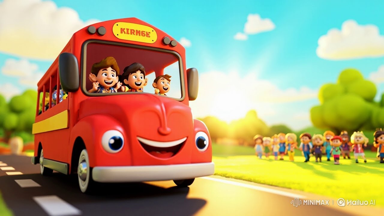 “Big Red Bus Song for Kids | Fun School Bus Rhyme with Happy Children ...