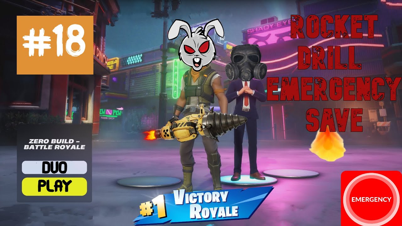 FORTNITE DUO #18 - ROCKET DRILL EMERGENCY SAVE - BATTLE ROYALE-ZERO ...