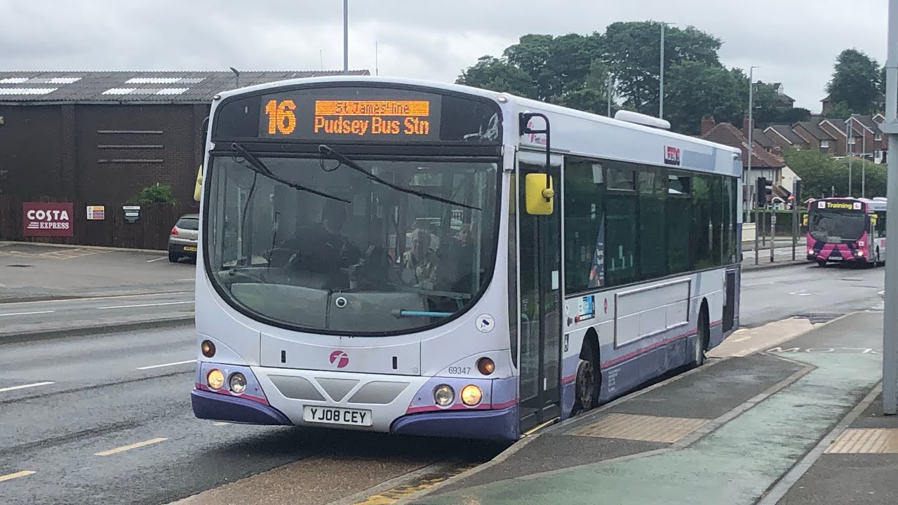 First Leeds Volvo B7RLE Wright eclipse urban 69347 YJ08 CEY route 16 ...