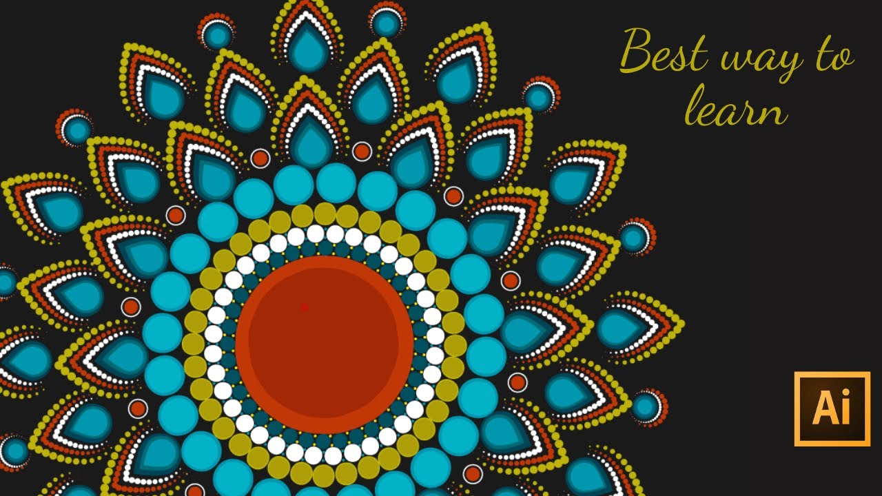 How to make simple rangoli or Mandala design in illustrator? - YouTube