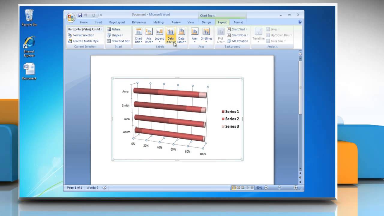 How to use Legends to identify colors/patterns in Bar Graphs in Word ...