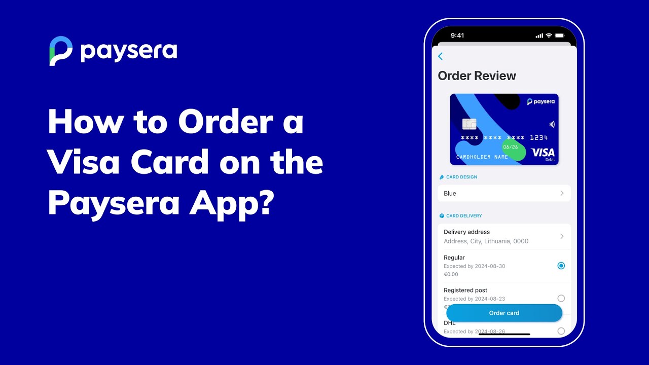How to Order a Visa Card on the Paysera App? 💳 - YouTube