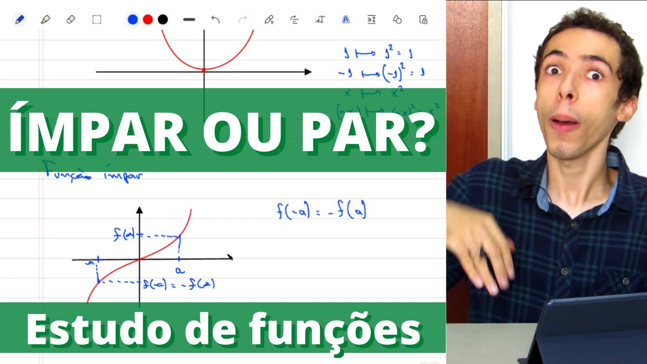 Função par e função ímpar - paridade de funções (Aula 8/13 Introdução a ...