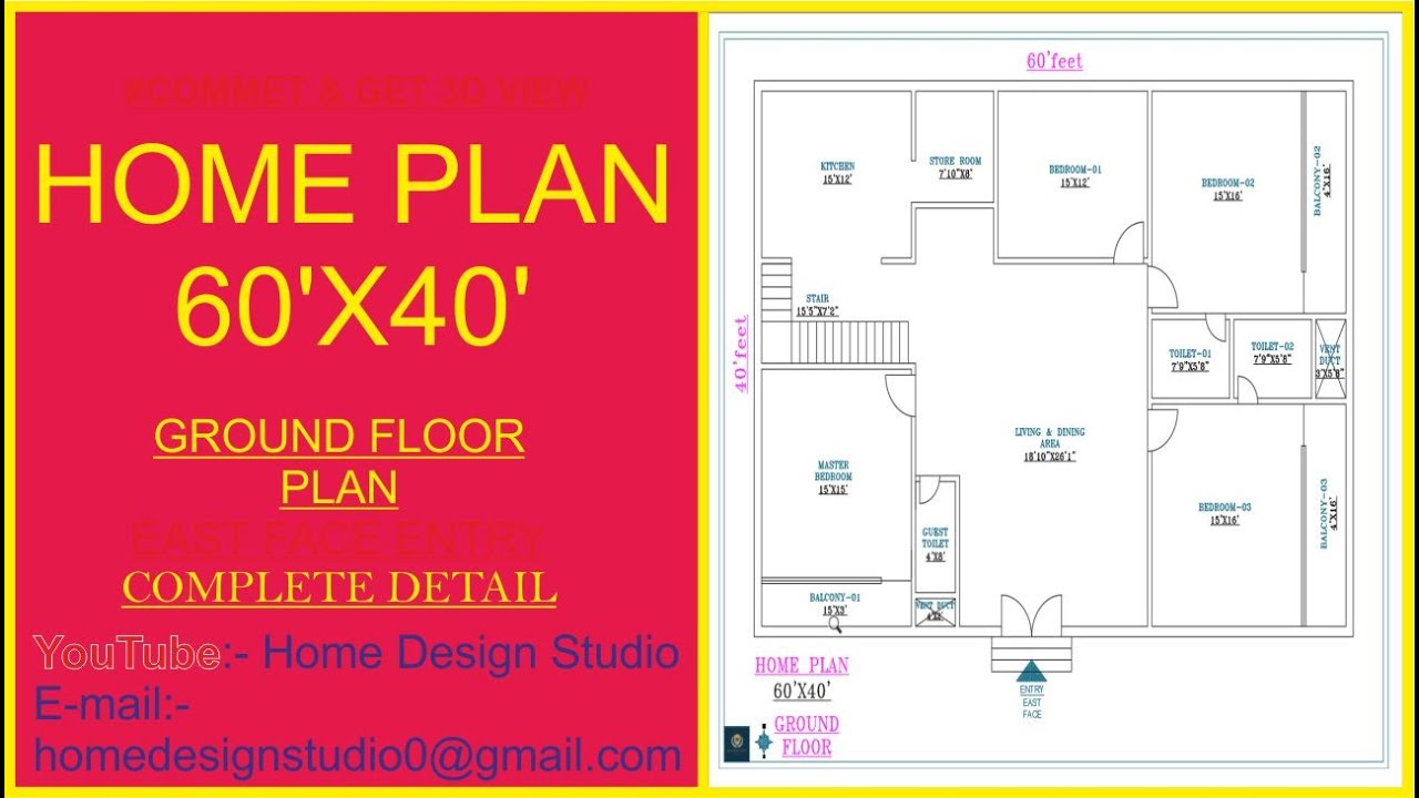 HOUSE PLAN 60 X 40 || HOME PLAN 60X40 || GHAR KA DESIGN 60X40 ...