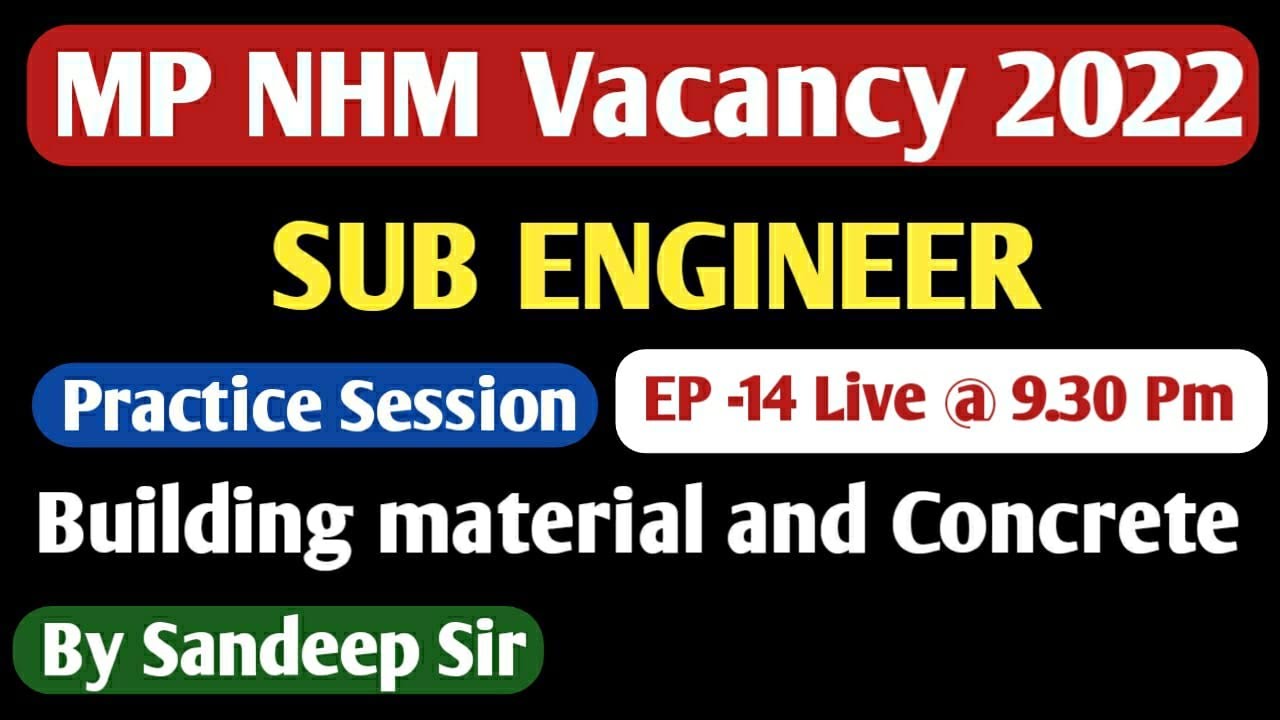 MP NHM Recruitment 2022 | NHM Sub Engineer Live Classes | EP -14 ...
