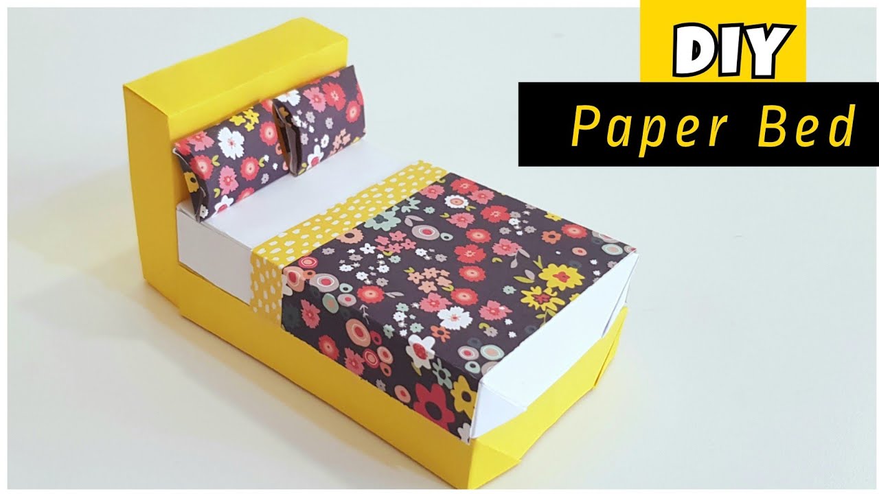 Paper Bed How To Make Dollhouse Bed Easy Origami Bed Miniature paper-bed-how-to-make-dollhouse-bed-easy-origami-bed-miniature