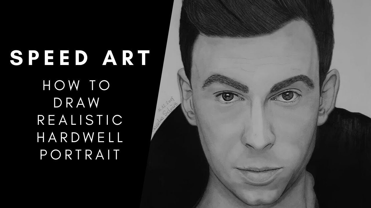 Hardwell realistic Pencil and Charcoal Portrait drawing - YouTube