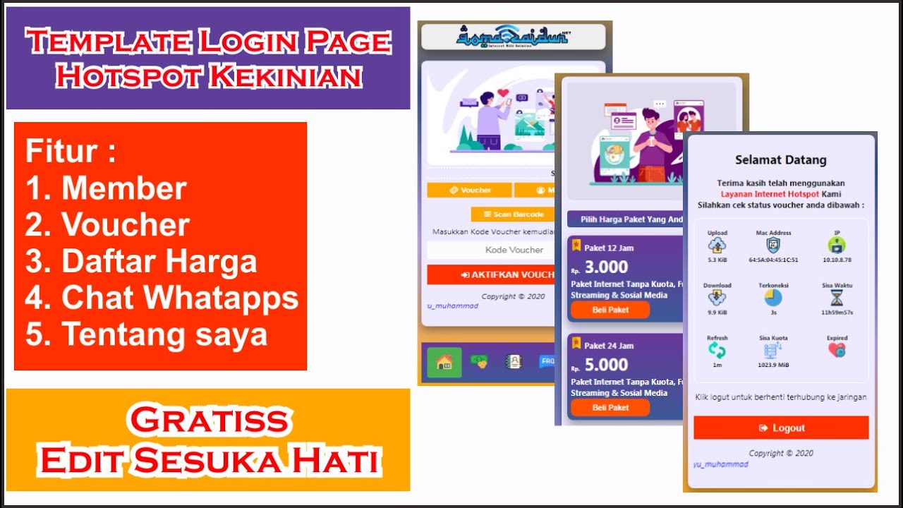 mikrotik router hotspot login page template free download - YouTube