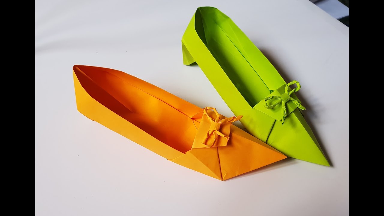 Easy, very easy to make Origami high heels - YouTube