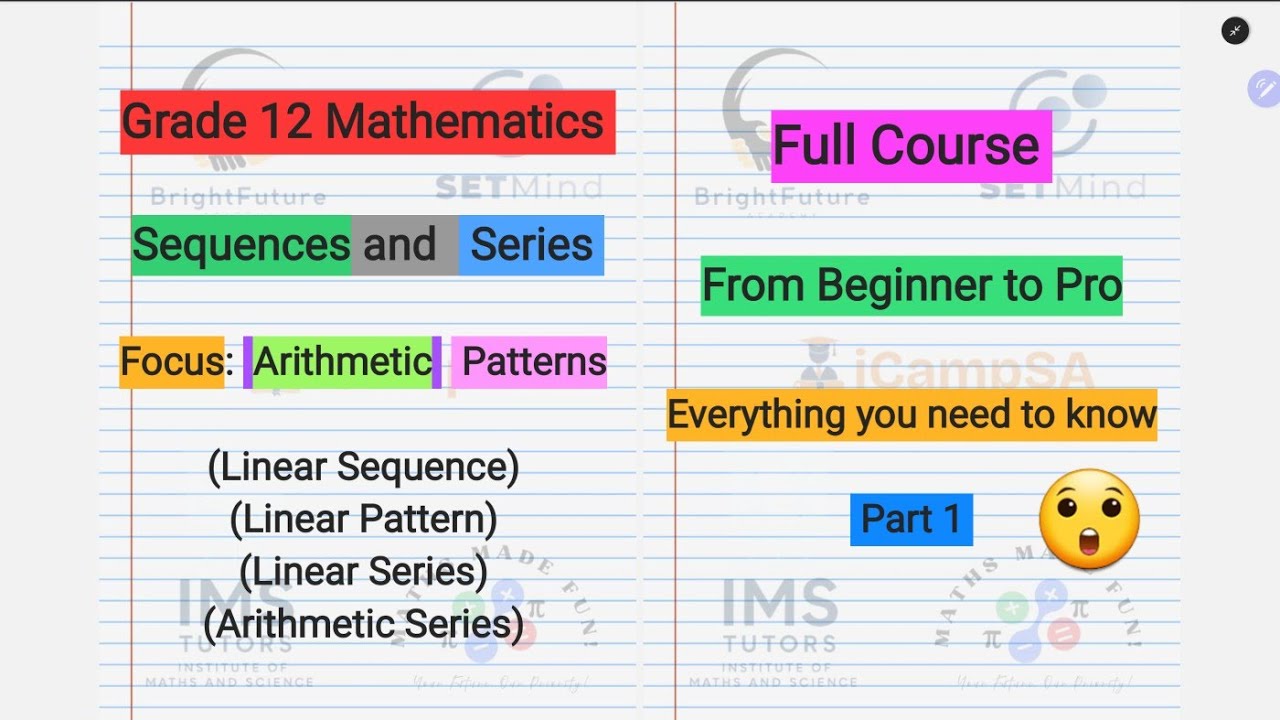 Arithmetic Sequences and Series Full Course | Grade 12 Maths | Beginner ...
