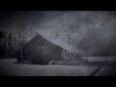 Night Blizzard in Spooky Barn. Snowstorm and Howling Winds. Winter ...