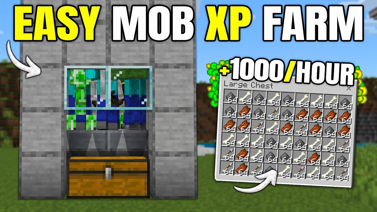 Easy Mob Farm in Minecraft Bedrock 1.21 - YouTube