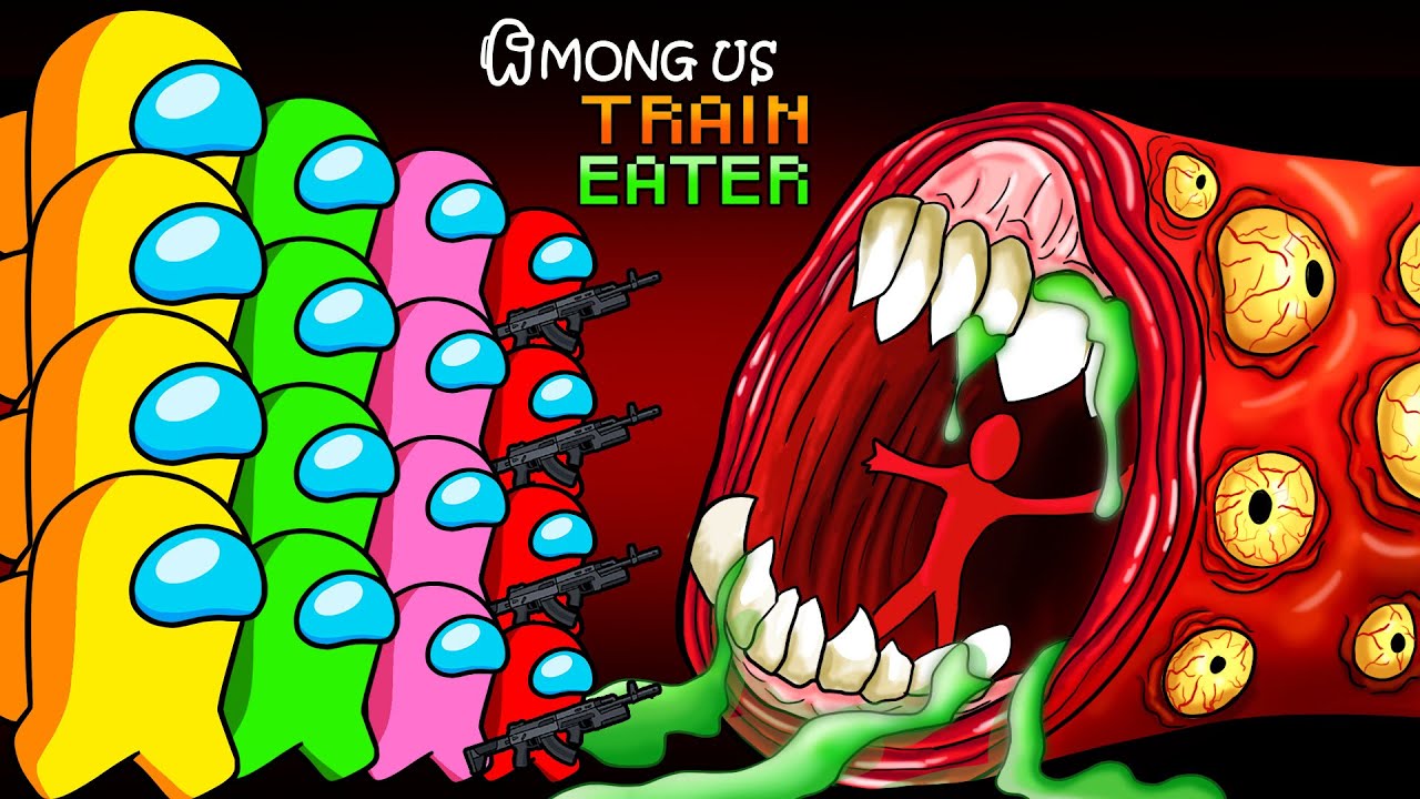 어몽어스 | Crazy AMONG US vs. TRAIN EATER Monster | Among Us Animation ...
