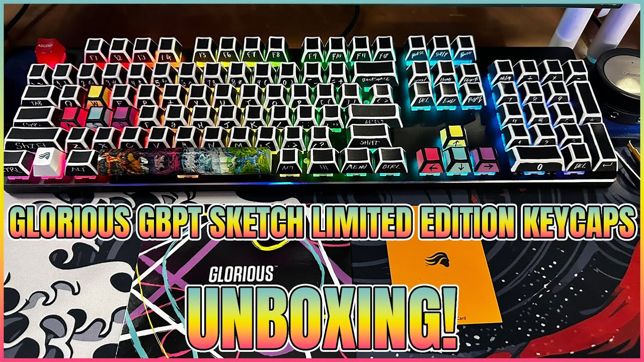 Glorious GBPT Sketch Limited Edition Keycaps Unboxing - YouTube