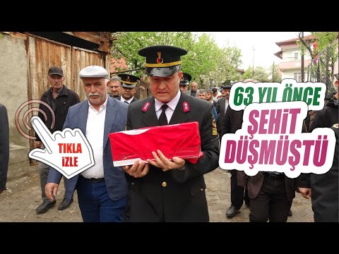 63 YIL ÖNCVE ŞEHİT DÜŞEN ONBAŞI MEMLEKETİ TOKAT'A GETİRİLDİ