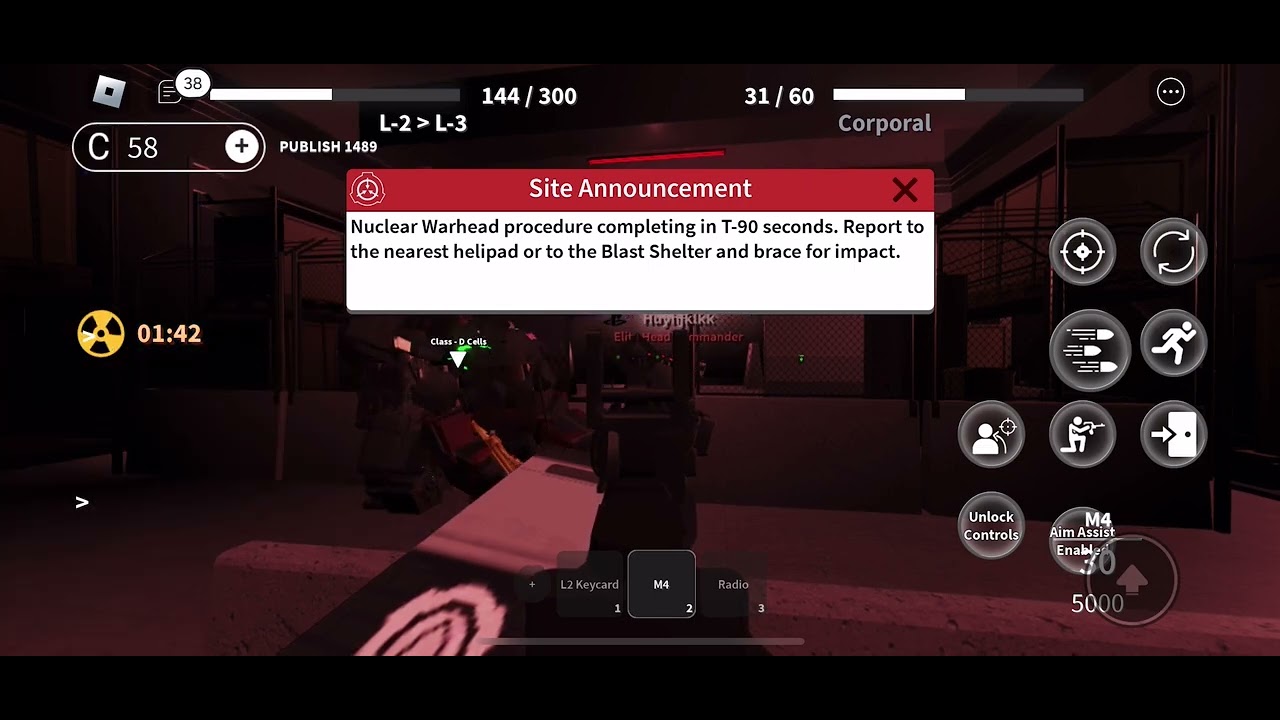 Surviving a. Nuke in Scp roleplay as a security guard - YouTube