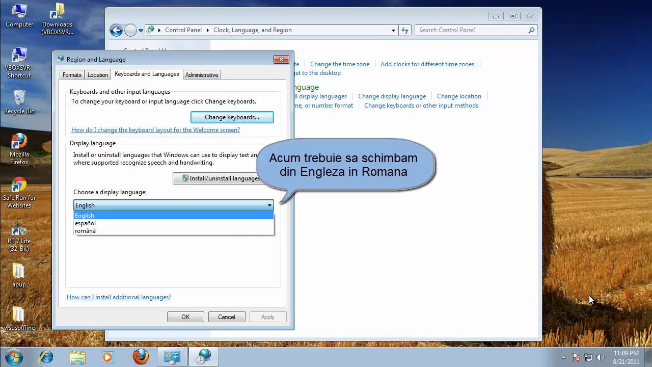 Install the Romanian language in Windows 7 - YouTube
