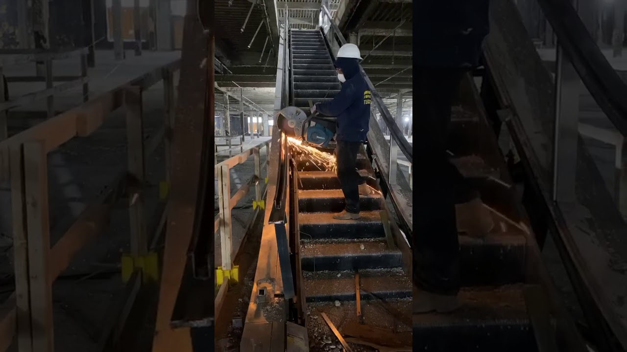 Escalator demolition - YouTube