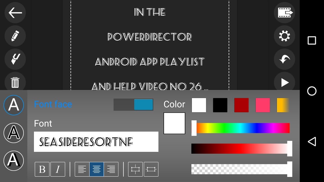 PowerDirector Android App 27 Custom Font Support TrueType - YouTube