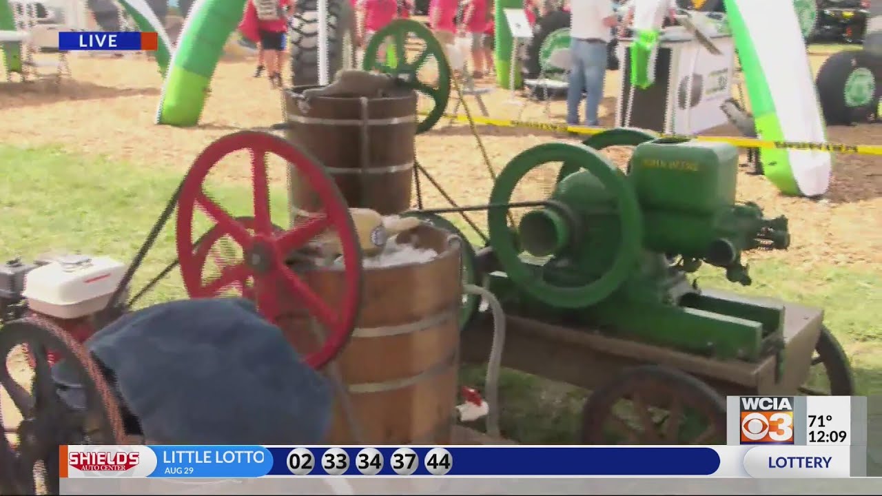 Making ice cream with antique engines at the Farm Progress Show - YouTube